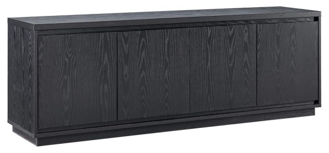 Presque Rectangular TV Stand for TV's up to 80 in Black Grain ...
