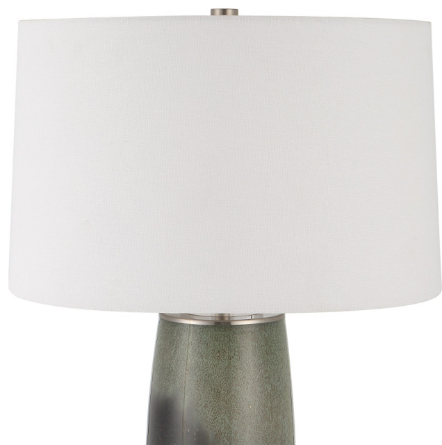 Contemporary Green Gray Blue Ombre Table Lamp 28 in Art Glass Elegant ...