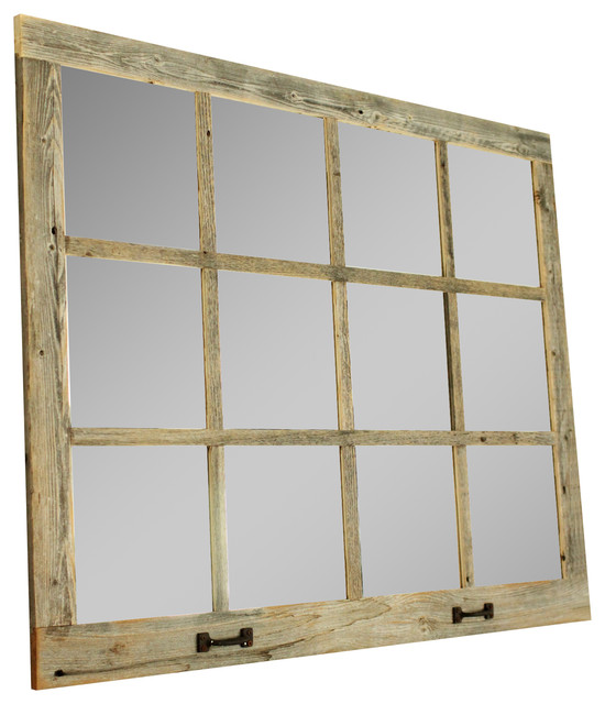 Farmhouse Mirror 12 Window Pane Mirror - Rustic - Wall Mirrors - by My ...