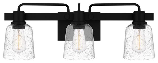 Lydia Three Light Bath in Matte Black - Transitional - Bathroom Vanity ...