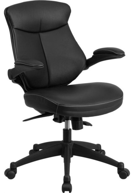 Swivel Ergonomic Office Chair With Back Angle Adjustment and Flip-Up ...