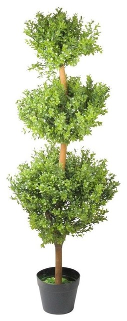 46.5" Potted 2-Tone Artificial Murraya Triple Ball Topiary Tree ...