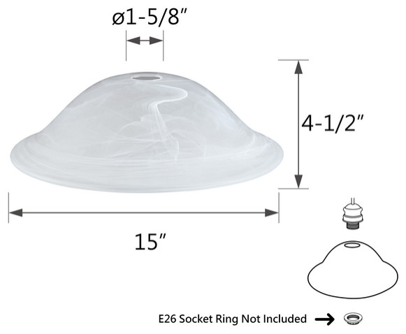 23142-11 Replacement Alabaster Torchiere Lamp Glass(42mm) Shade ...