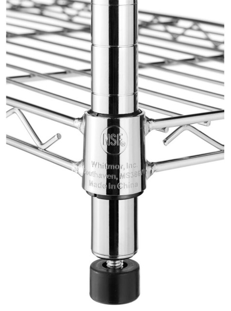 Supreme Large 5-Tier Shelving, 74-In. H x 48-In. W x 18-In. D, Chrome ...