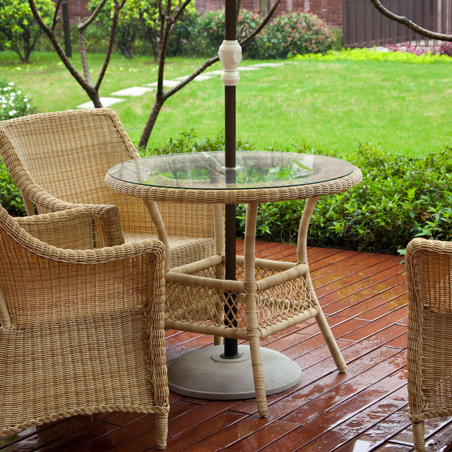 Round 1/4'' Thick Tempered Patio Glass Table Top With 2'' Center Hole ...