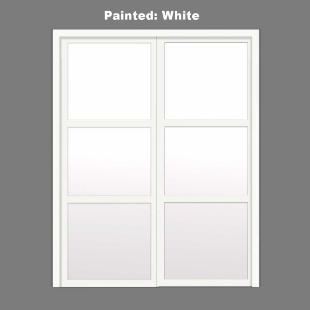 Double Mirror Sliding Bypass Closet Door Shaker Style with Mirror ...