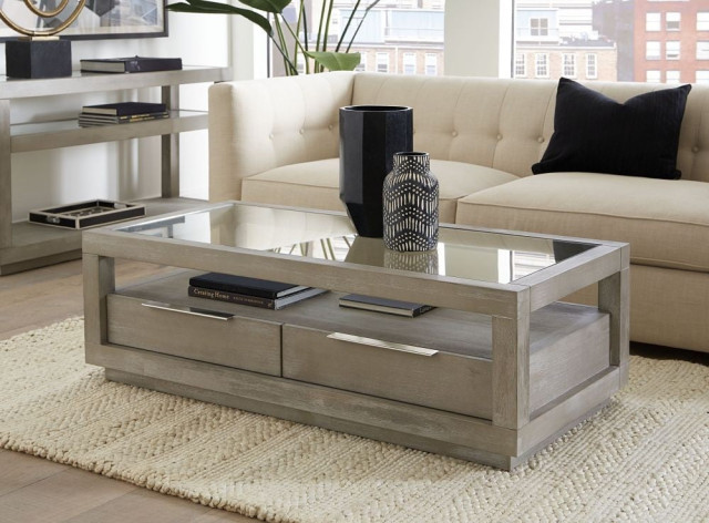 Modus Oxford 2-Drawer Coffee Table, Mineral - Farmhouse - Coffee Tables ...