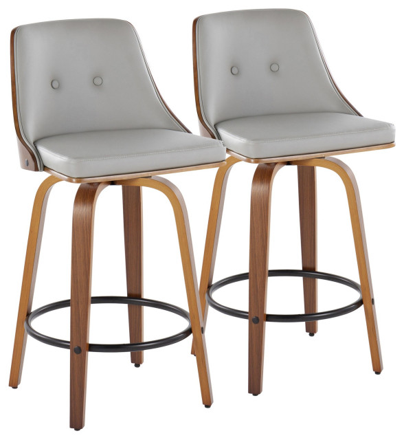 Gianna 26" Fixed-Height Counter Stool, Set of 2 - Midcentury - Bar ...