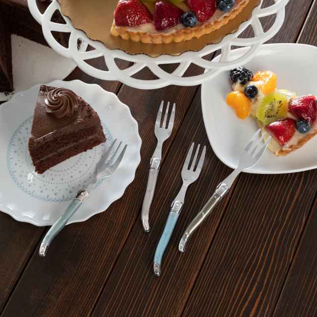 French Home Laguiole Cake Forks, 4-Piece Set, Mother of Pearl ...