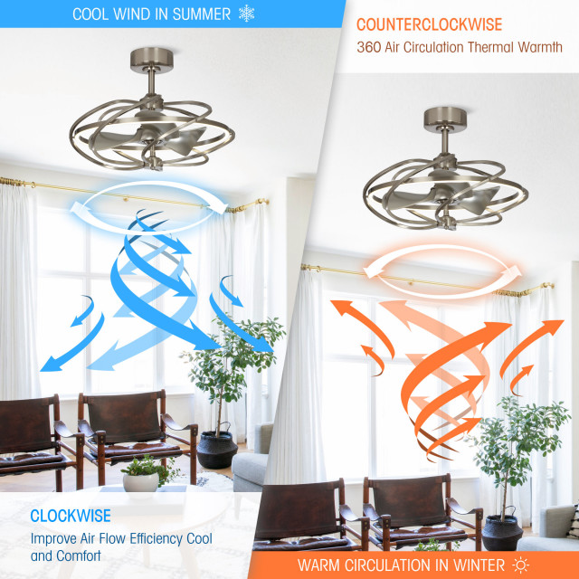 27-inch Satin Nickel Fandelier LED Ceiling Fan with Remote ...