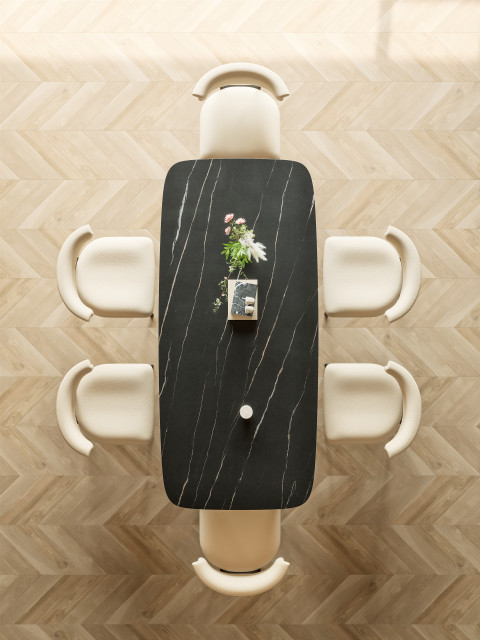 Black Tabletop With Gold Texture Dining Table for Kitchen Dining Room ...