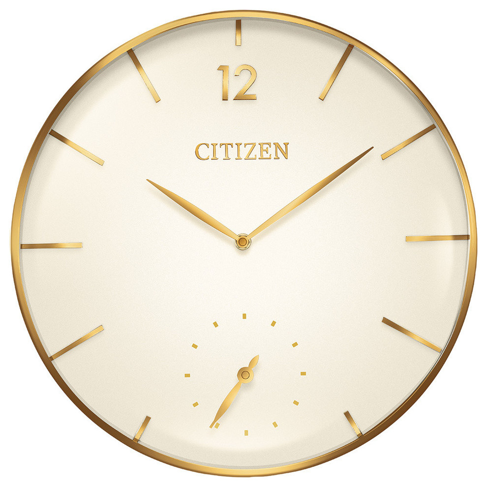 Citizen Gallery Wall Clock with Gold Tone Accents - Contemporary - Wall ...