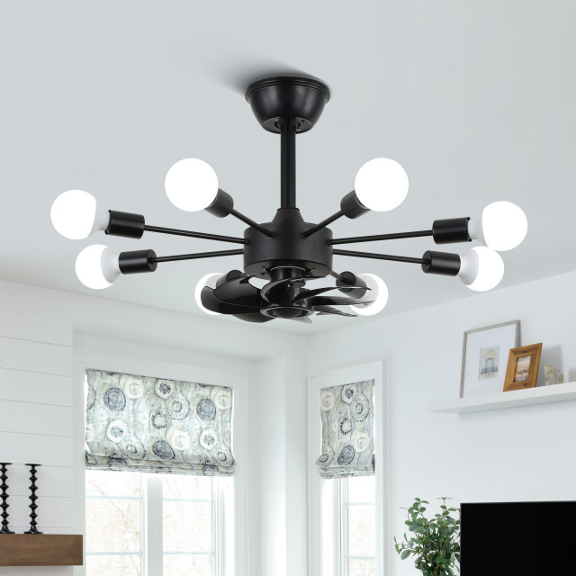 Oaks Aura Modern Dimmable 8-Light Sputnik Sphere Ceiling Fan with ...