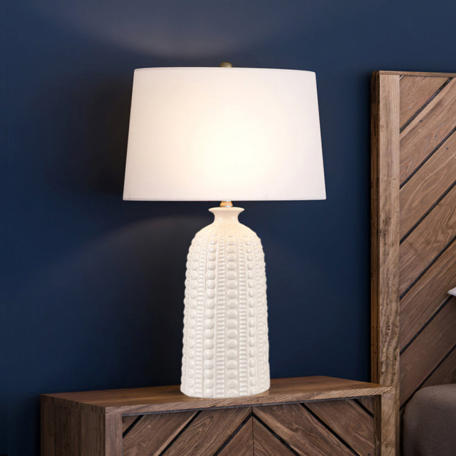 Transitional Table Lamp 17''W x 17''D x 30''H, White Finish ...