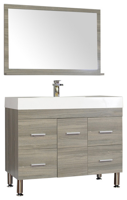The Modern 39 inch Single Modern Bathroom Vanity in Gray without Mirror ...