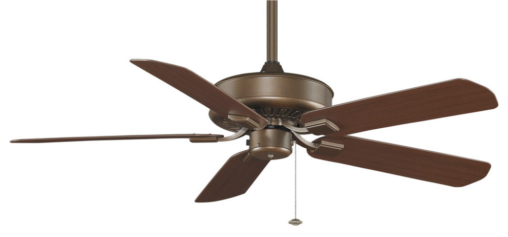Edgewood Wet Ceiling Fan, 5-Blade, Aged Bronze, Dark Cherry Blades, 50 ...