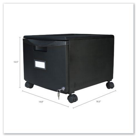 Single-Drawer Mobile Filing Cabinet, 1 Legal/Letter-Size File Drawer ...
