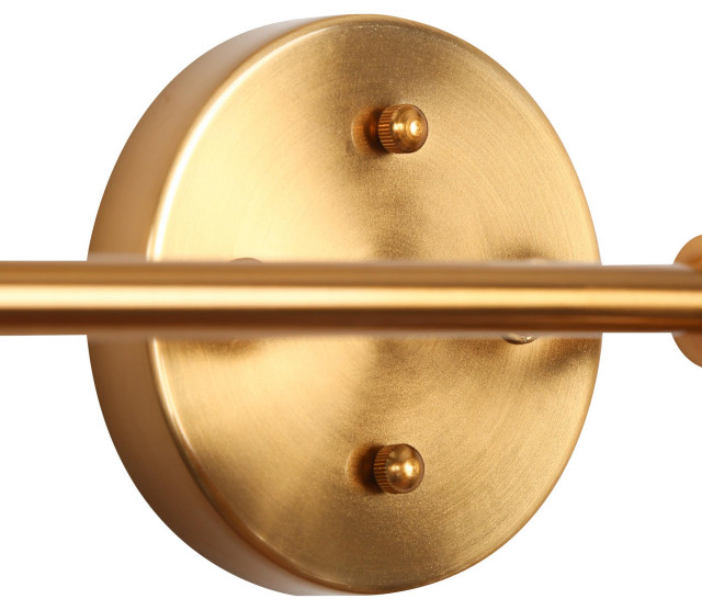 LALUZ 3-Light Modern Gold Bathroom Vanity Light - Transitional ...