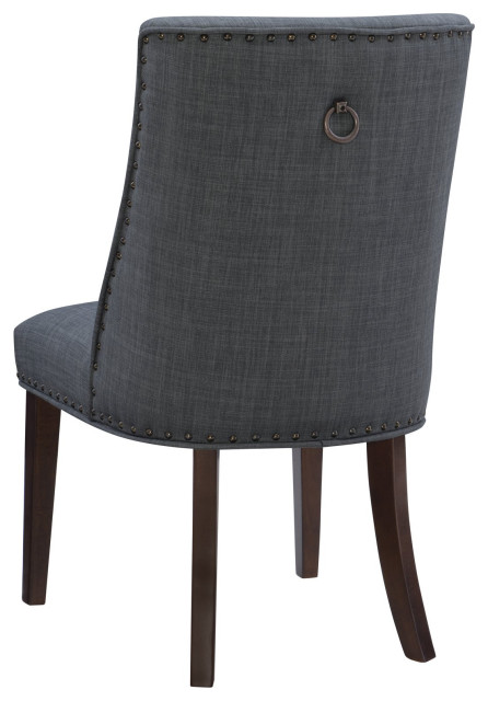 2 Pack Dining Chair, Padded Seat & Curved Back With Ring Pull ...