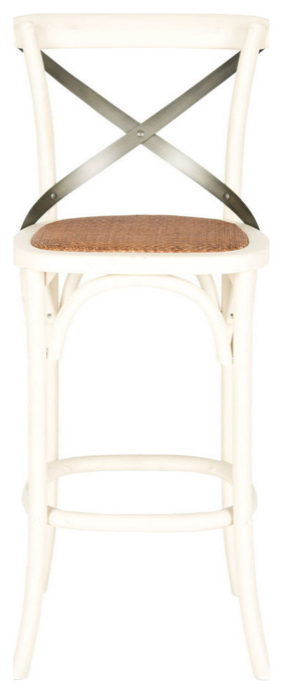 Liliana X Back Bar Stool, Antique White, Set of 2 - Farmhouse - Bar ...