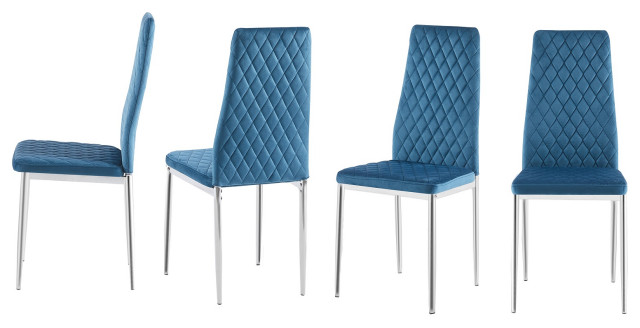 Set of 4 Modern Simple Style Dining Chair Light Blue - Contemporary ...