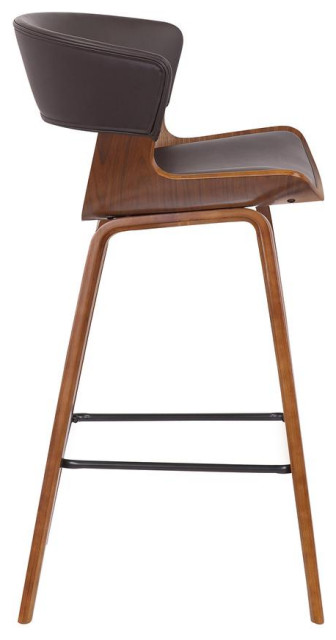 Jagger Modern 26 Wood and Faux Leather Counter Height Bar Stool in ...