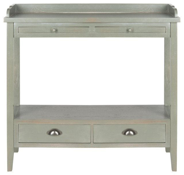 Classic Console Table, Raised Top With 2 Drawers & Pull Out Trays ...