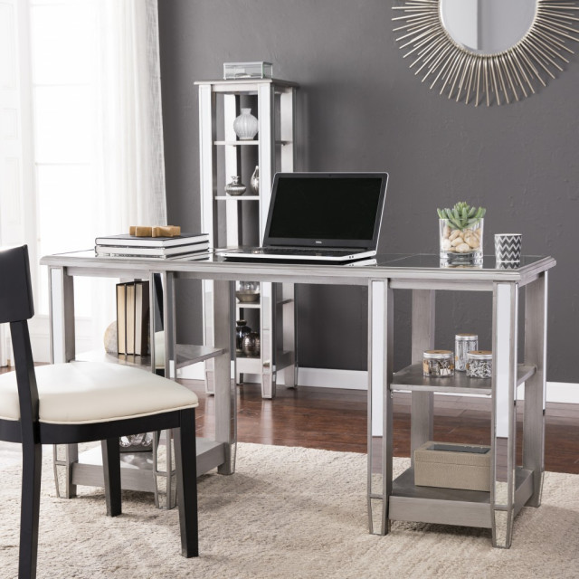 Matte Silver Mirrored Desk - Contemporary - Desks And Hutches - by ...