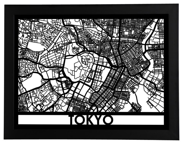Tokyo Street Map - Contemporary - Prints And Posters - by Cut Maps | Houzz