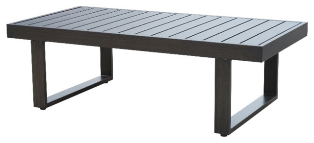 Wyatt Brown Aluminum Patio Cocktail Table - Transitional - Outdoor ...