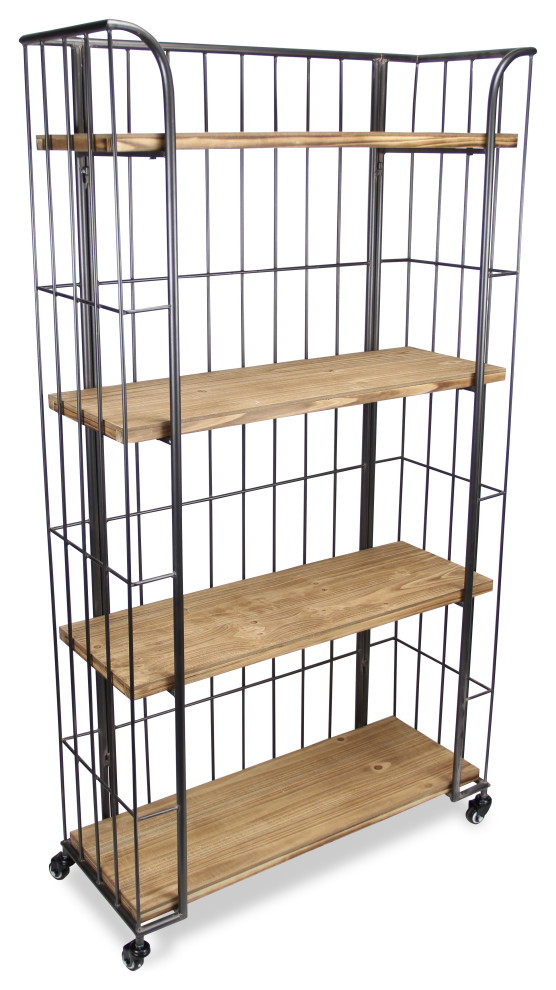 3-Tier Organizer Cart, Dark Gray Steel Frame, 3-Shelf - Utility Carts ...