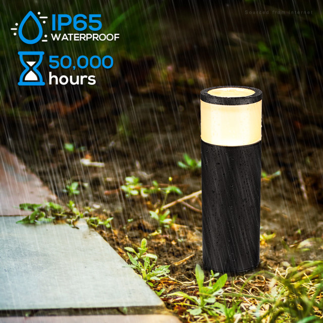 Leonlite Stille 8-Pack 5W Waterproof LED Pathway Light, Matte Black ...