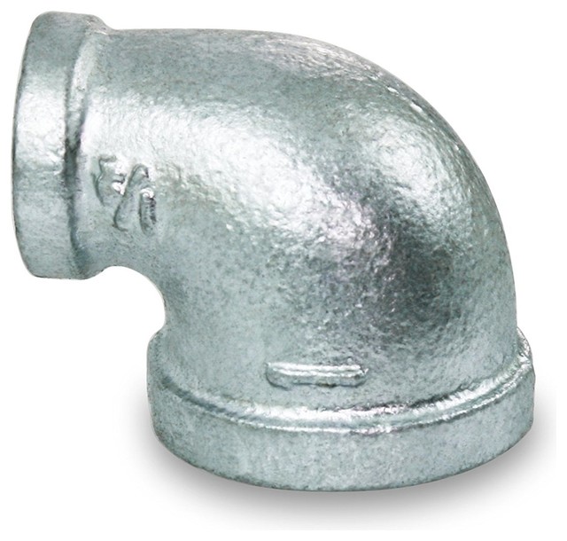 90° Galvanized Malleable Iron Reducing Elbow, 1"x0.375" - Traditional ...