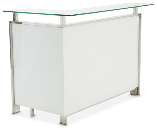 State St. Bar Table, Glossy White - Contemporary - Wine And Bar ...