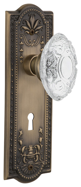 Meadows Plate Privacy With Keyhole Crystal Victorian Knob, 2.75" - Traditional - Doorknobs - by ...