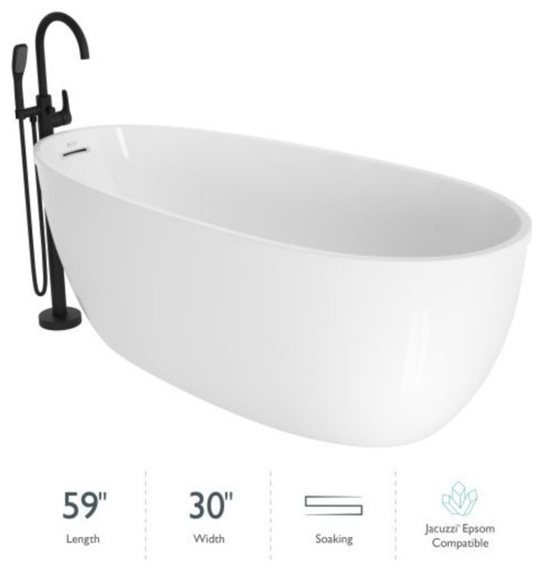 Jacuzzi 60" Free Standing Acrylic Soaking Tub - Contemporary - Bathtubs ...