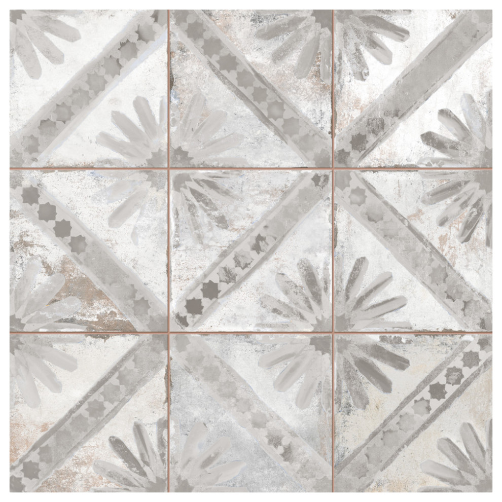 Harmonia Kings Marrakech Grey Ceramic Floor and Wall Tile Sample - Wall ...
