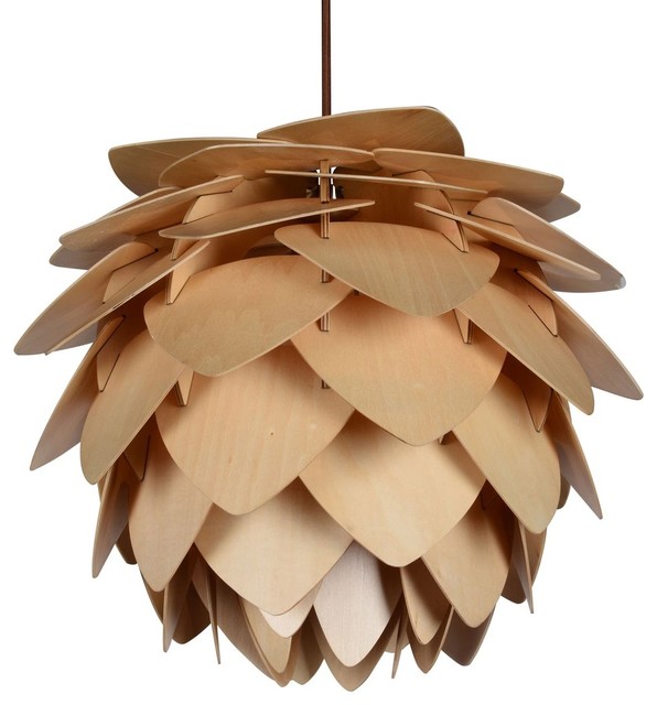 Wood Pendant Lamp, Large - Midcentury - Pendant Lighting - by Macer ...
