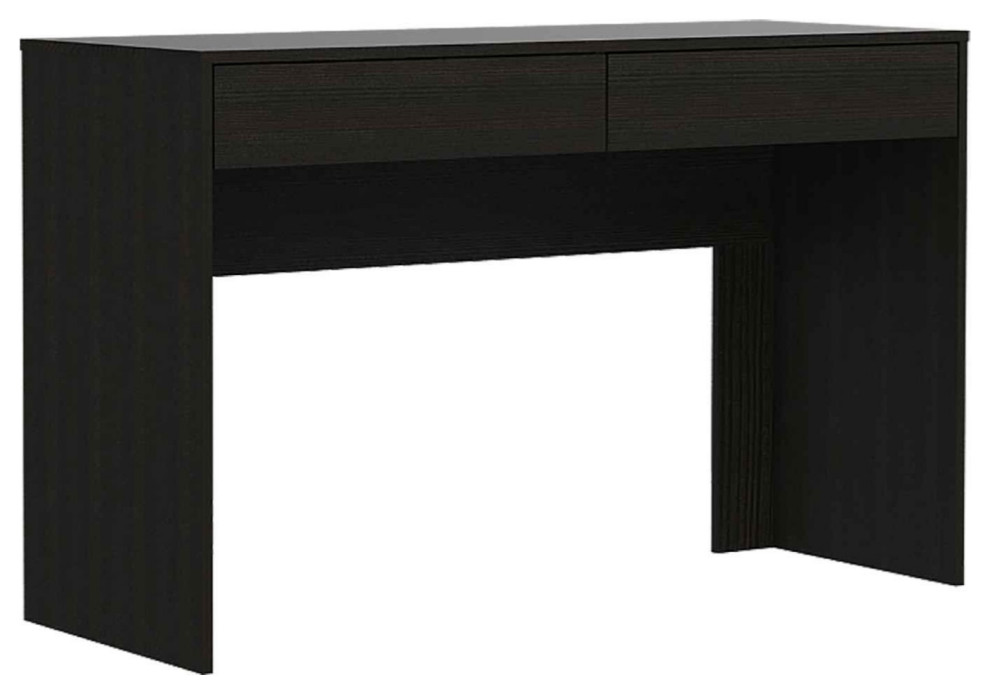 47" Black Computer Desk with Two Drawers - Transitional - Desks And ...