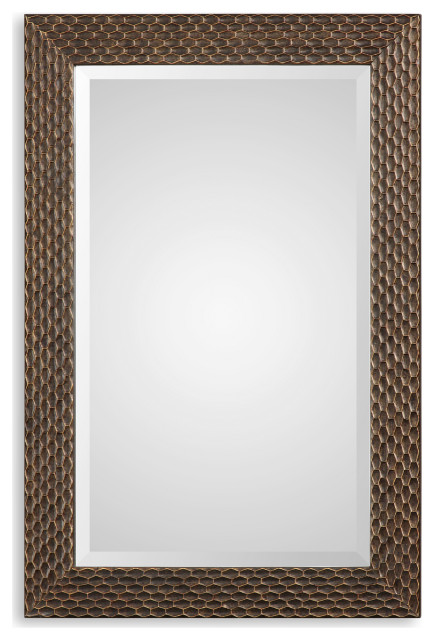 36" Farmhouse Bronze Rectangle Mirror - Transitional - Wall Mirrors ...
