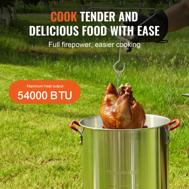 VEVOR 30 Qt Turkey Deep Fryer Propane Boiler Steamer Stock Pot Aluminum ...