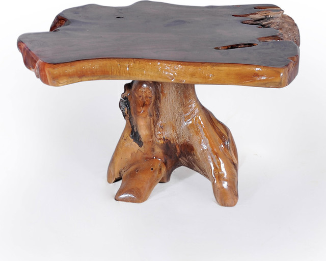 Teak Wood Slab Rustic Coffee Table - Rustic - Coffee Tables - by Chic ...