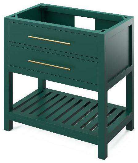 Wavecrest Modern Forest Green 36" Single Bowl Vanity - Transitional ...