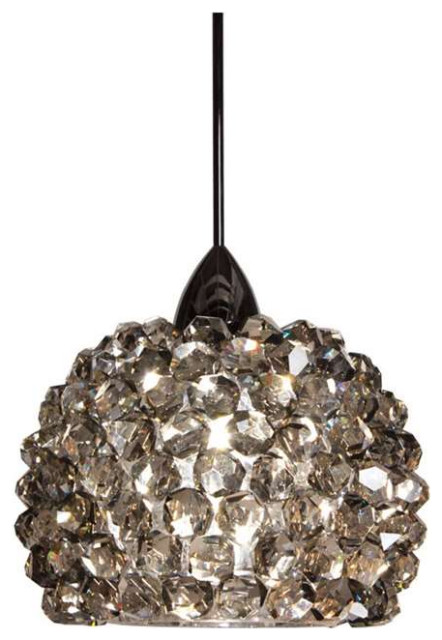 WAC Gia LED Torch Sconce, Black Ice Crystal, Brushed Nickel - Lighting ...