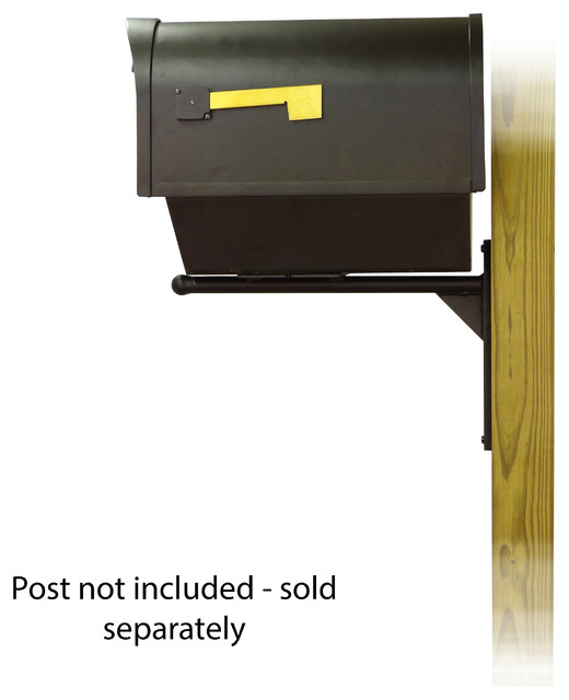 Classic Mailbox With Newspaper Tube & Ashley Front Mailbox Mounting Bracket - Transitional ...