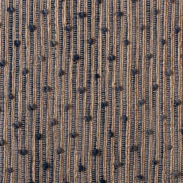 Berries Modern Natural Brown and Blue Handwoven Jute Blend Area Rug ...