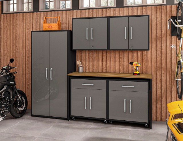 Eiffel 6-Piece Garage Set, Matte Black and Grey - Garage And Tool ...