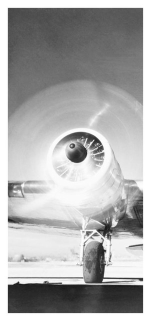 "Triptych - Front View of Passenger Airplane" Left Panel Wall Art ...