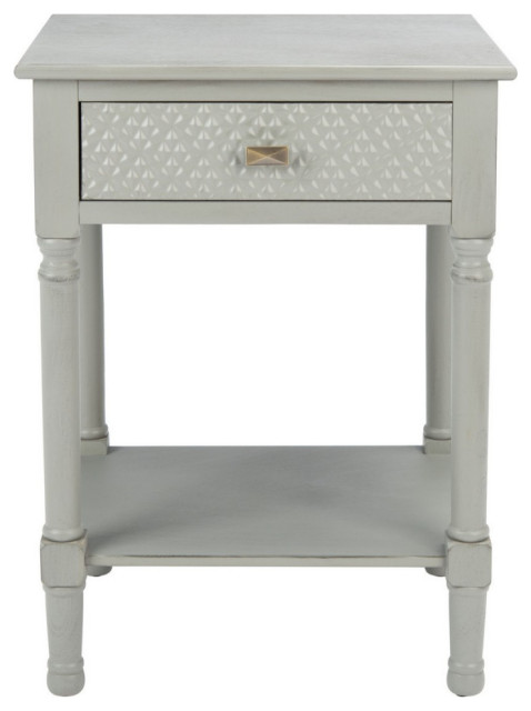 Dalton 1 Drawer Accent Table, Distressed Gray - Traditional - Side ...