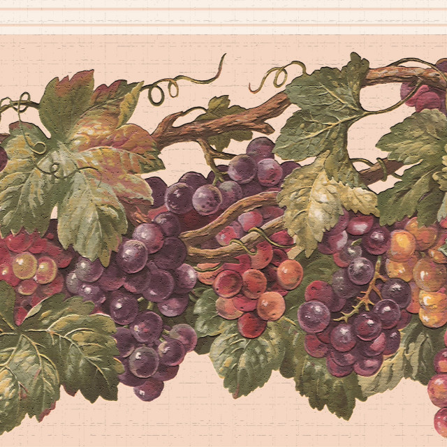Grape Vine Peel and Stick Wallpaper Border 15'x7", Roll 15 ft. x 7 in ...